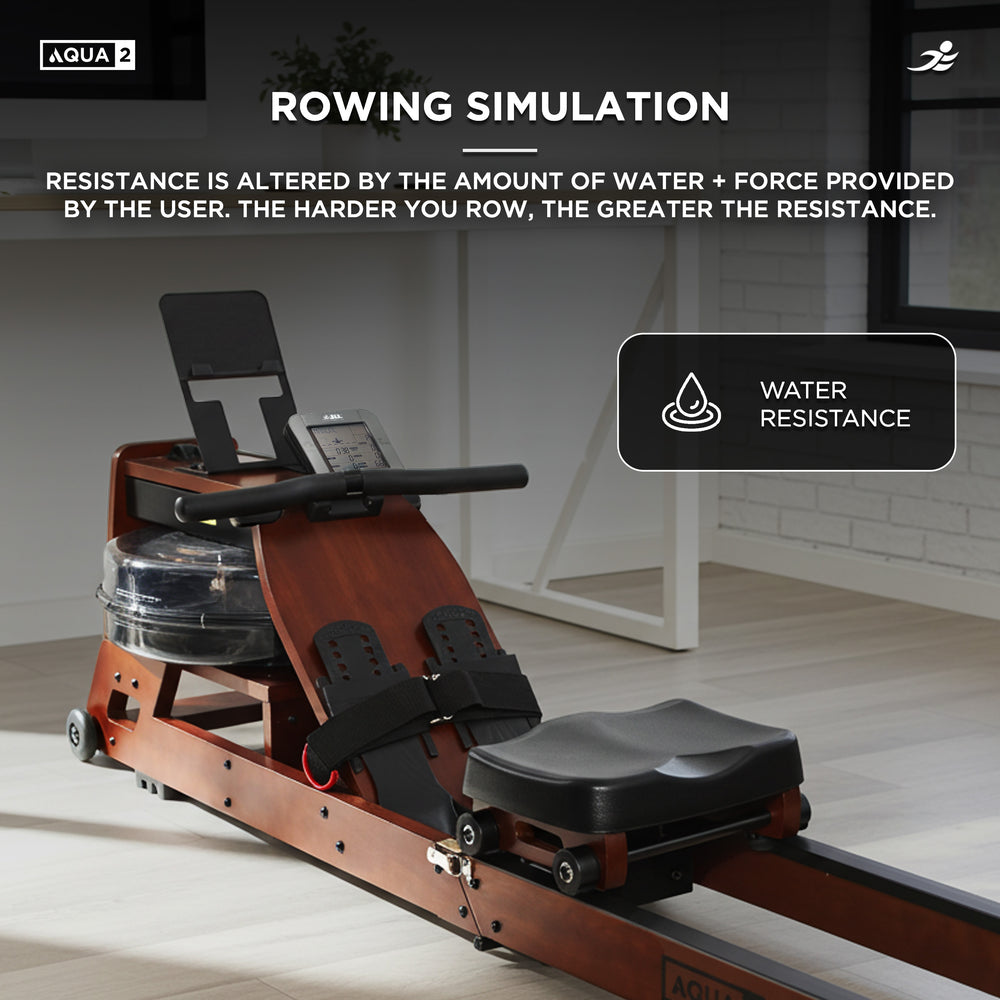 Aqua 2 Foldable Water Resistance Wooden Rowing Machine