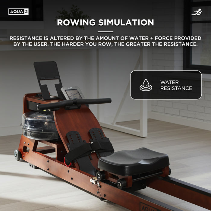 Aqua 2 Foldable Water Resistance Wooden Rowing Machine